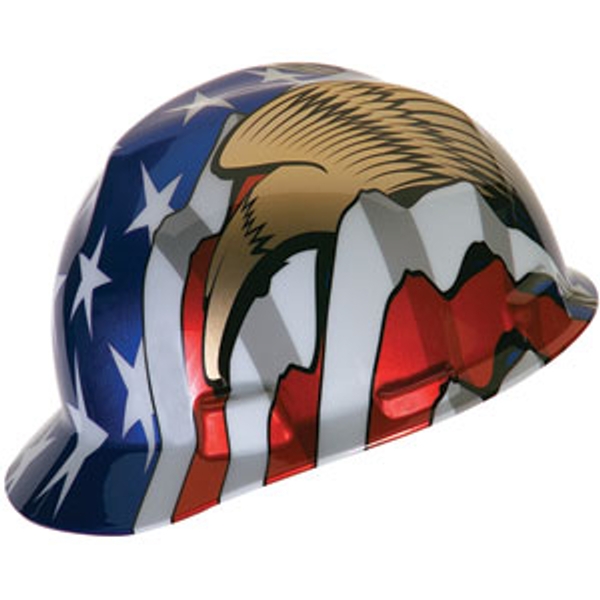 MSA V-Gard Hard Hat- American Stars and Stripes with Eagle | FullSource.com