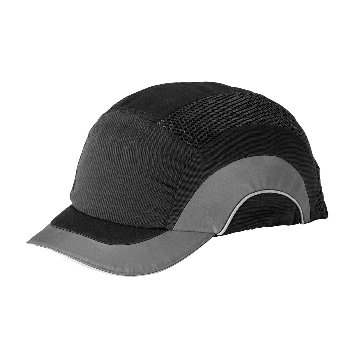 JSP ABS150 HardCap A1 Baseball Bump Cap - Short Brim - Black/Gray ...