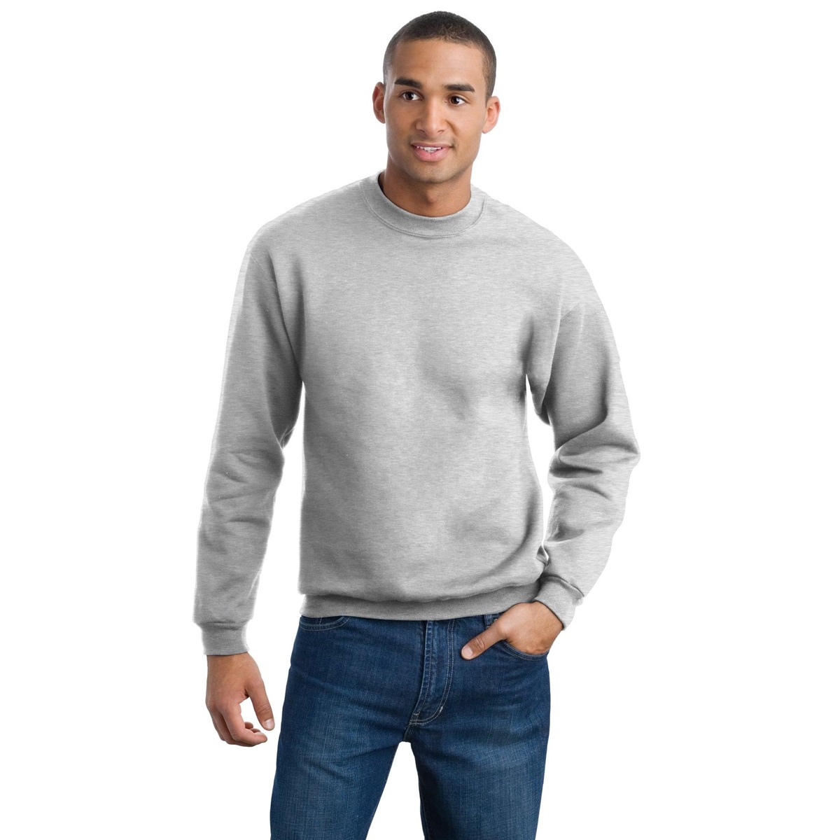 Jerzees 4662M Super Sweats Crewneck Sweatshirt - Ash | FullSource.com