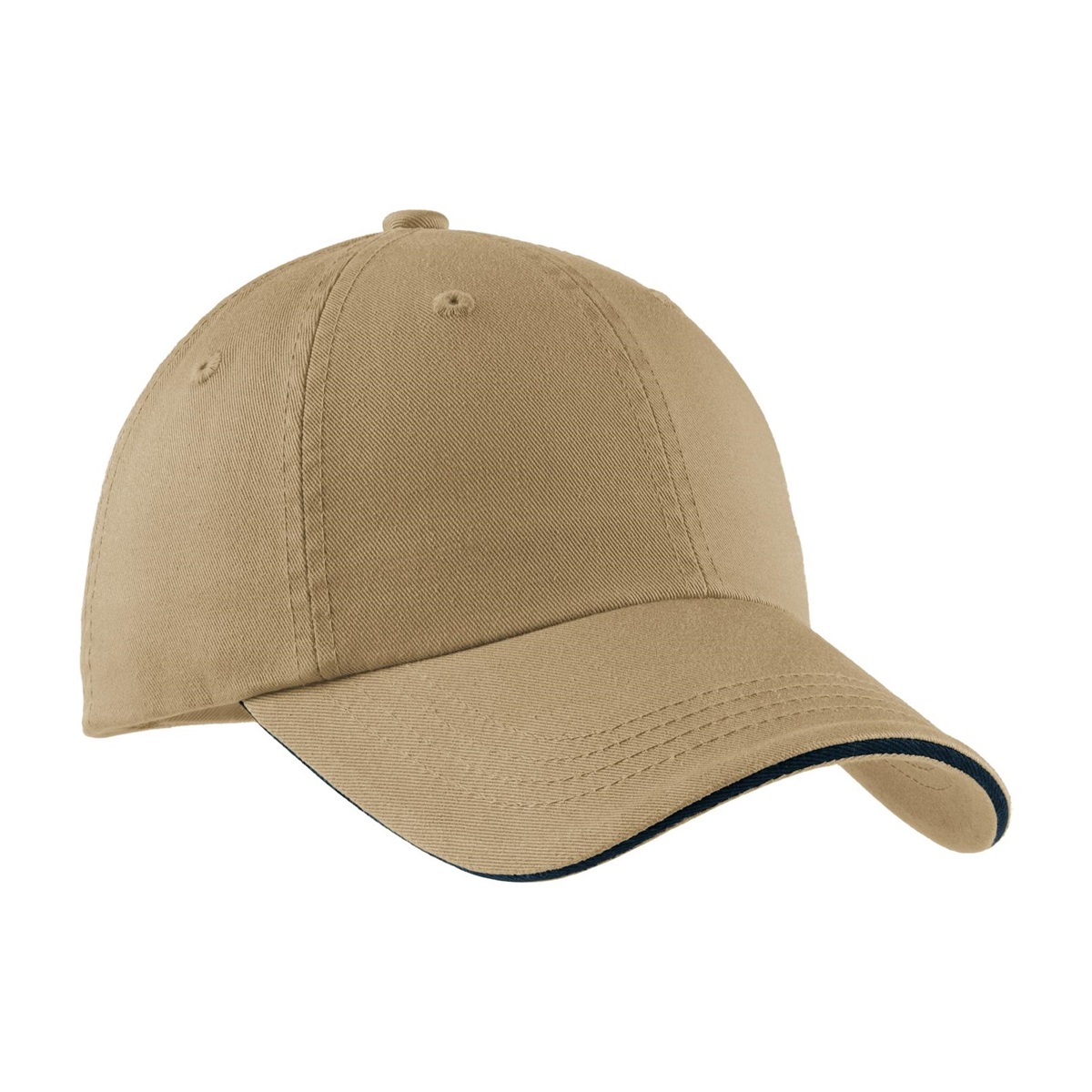 Port Authority C830 Sandwich Bill Cap with Striped Closure - Khaki ...