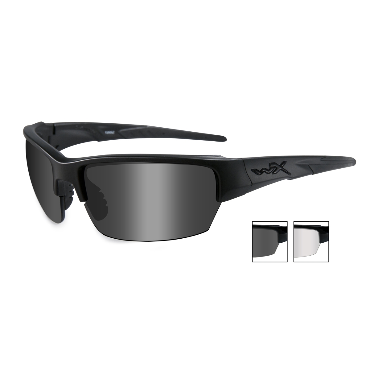 Wiley X Saint Sunglasses - Matte Black Frame - Grey & Clear Lenses ...