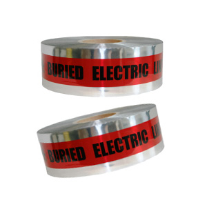 CAUTION BURIED ELECTRIC LINE BELOW - Detectable Underground Warning Tape | FullSource.com