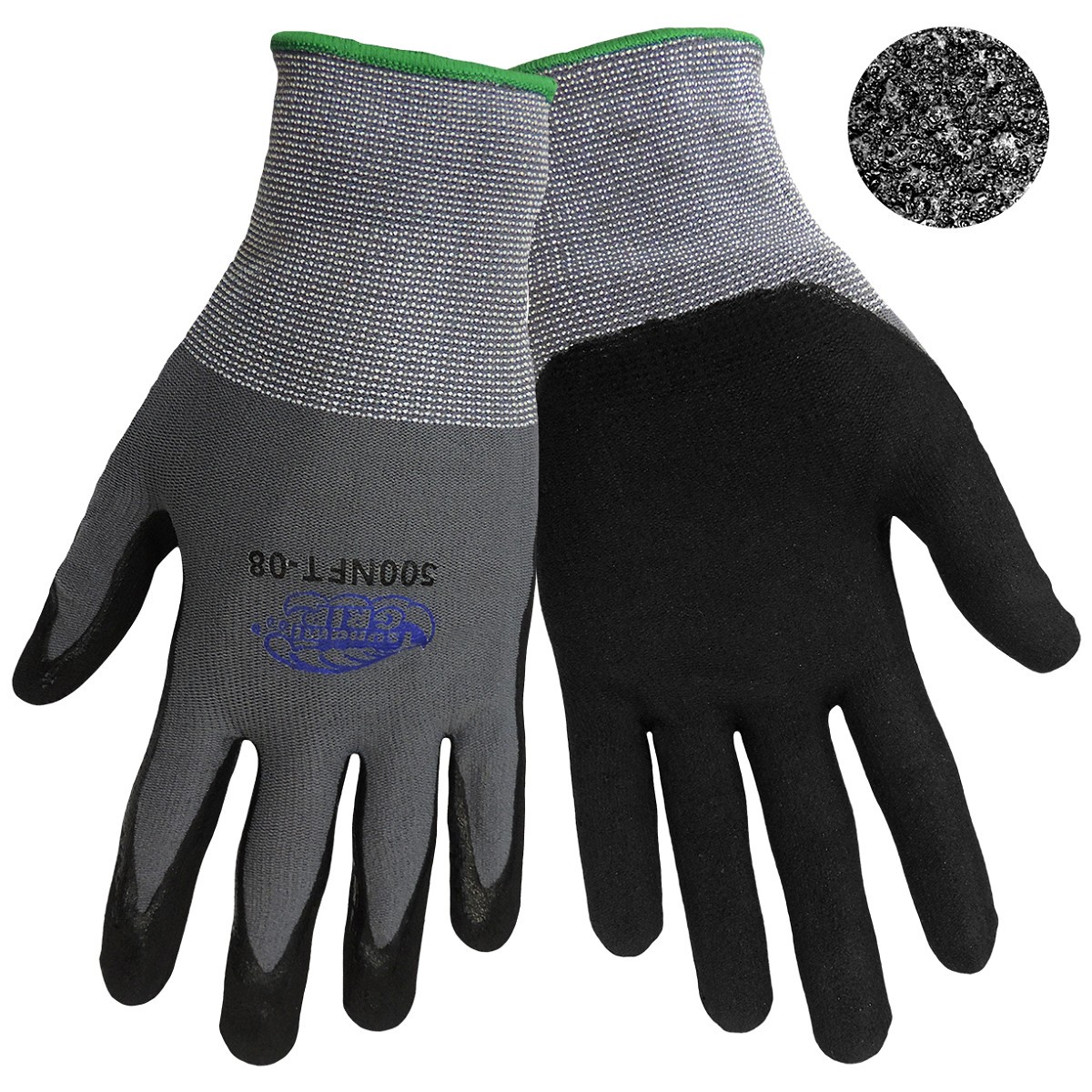 Global Glove 500NFT Tsunami Grip Gloves - 15 Gauge Nylon Shell - Foam Nitrile Coating ...