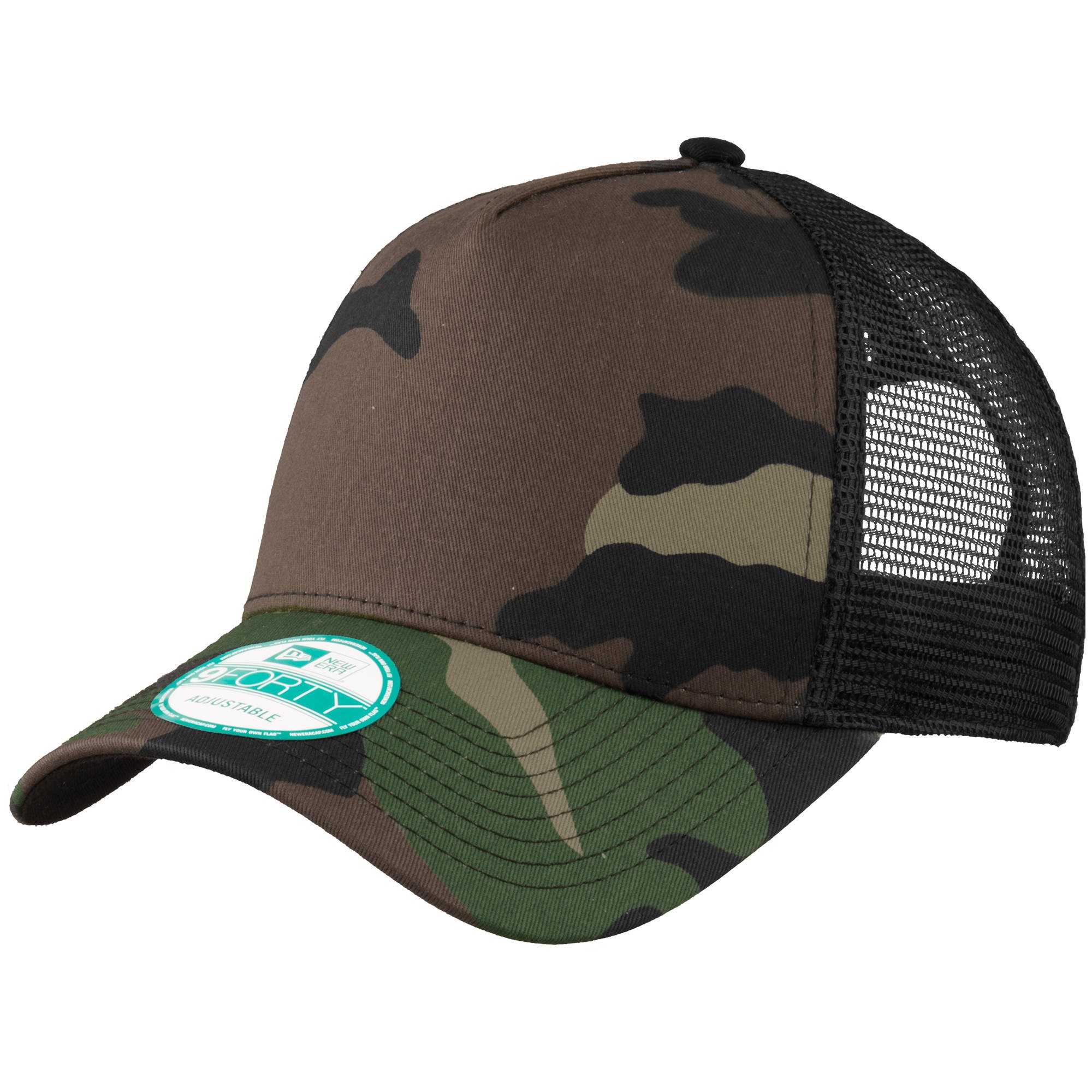 New Era NE205 Snapback Trucker Cap - Camo/Black | FullSource.com