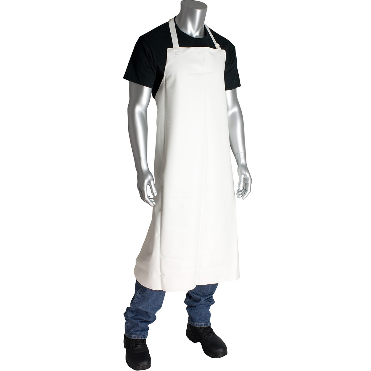 Reusable Heavy Duty Vinyl Apron, 20 mil. White, 35 in X 45 in ...