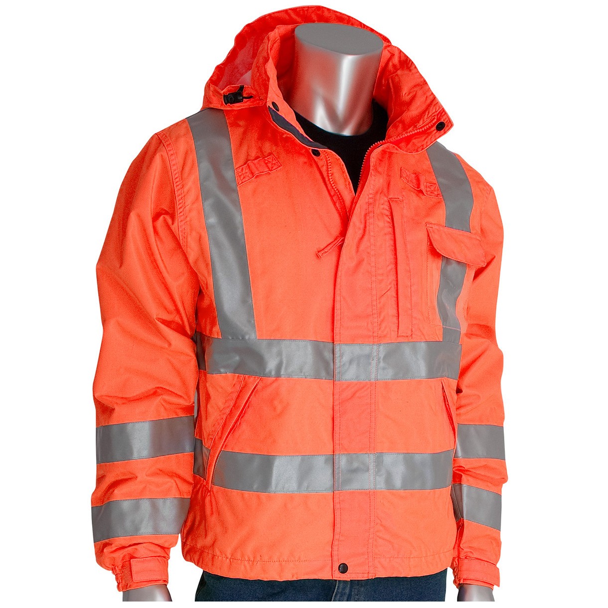 PIP 353-2000-OR Class 3 Heavy Duty Waterproof Breathable Rain Jacket ...