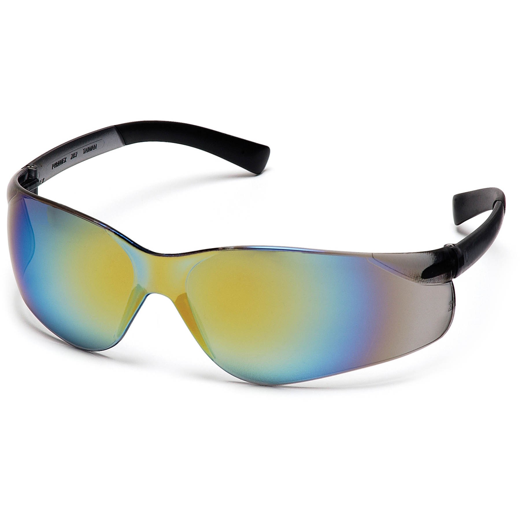 Pyramex Ztek Safety Glasses - Rubber Temple Tips - Gold Mirror Lens ...