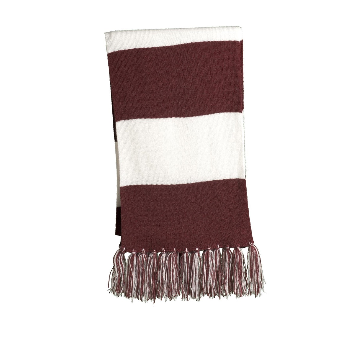 Sport-Tek STA02 Spectator Scarf - Maroon/White | FullSource.com