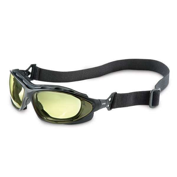Uvex Seismic Safety Glasses - Black Frame - Amber Anti-Fog Lens ...