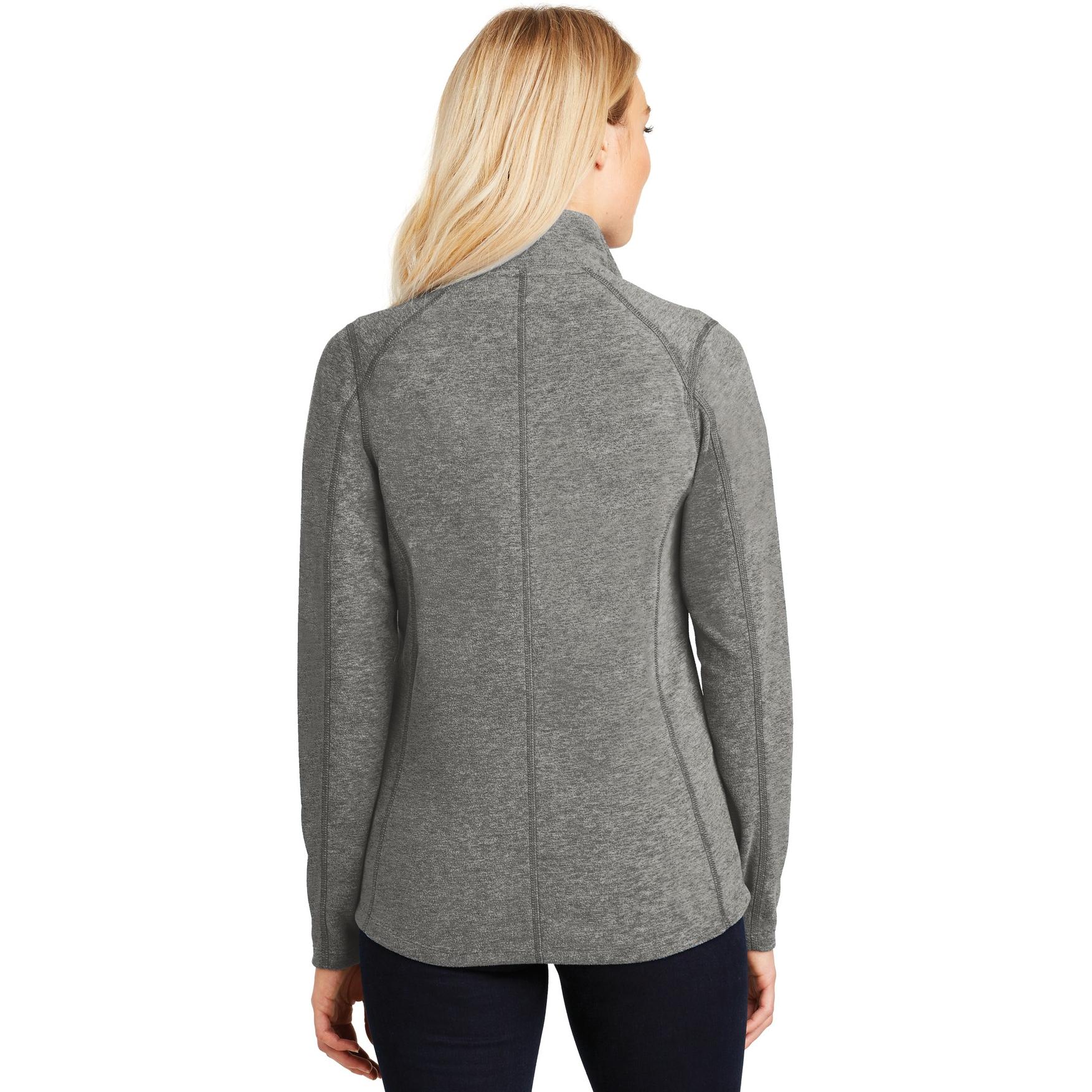 Port Authority L235 Ladies Heather Microfleece Full-Zip Jacket - Pearl ...