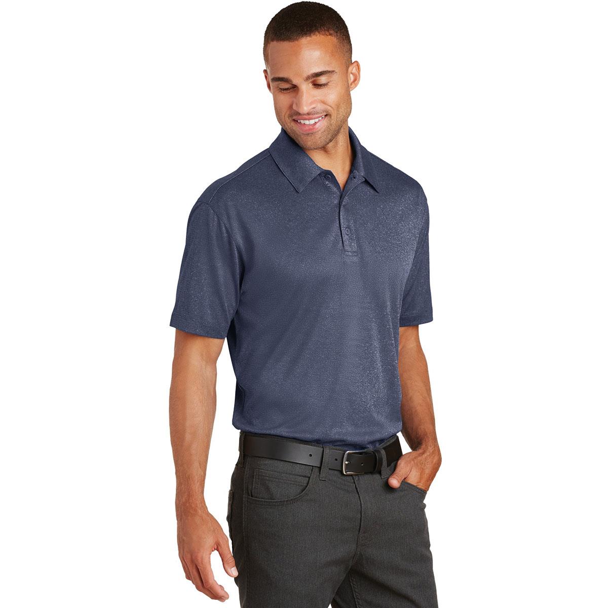 Port Authority K576 Trace Heather Polo - True Navy Heather | FullSource.com