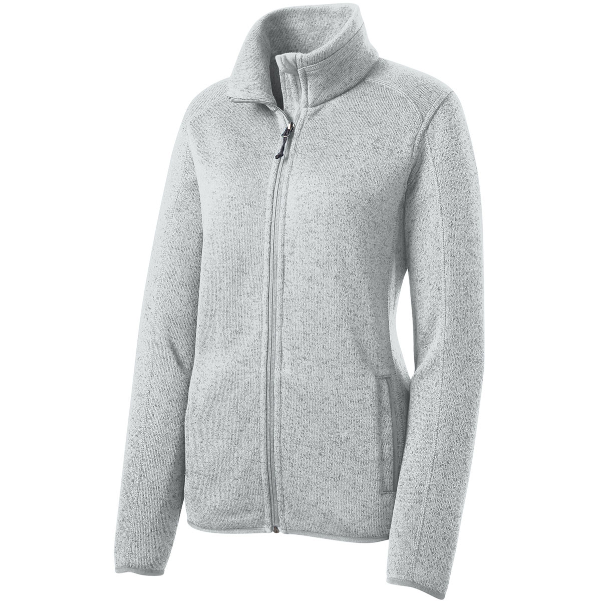 Port Authority L232 Ladies Sweater Fleece Jacket - Grey Heather ...