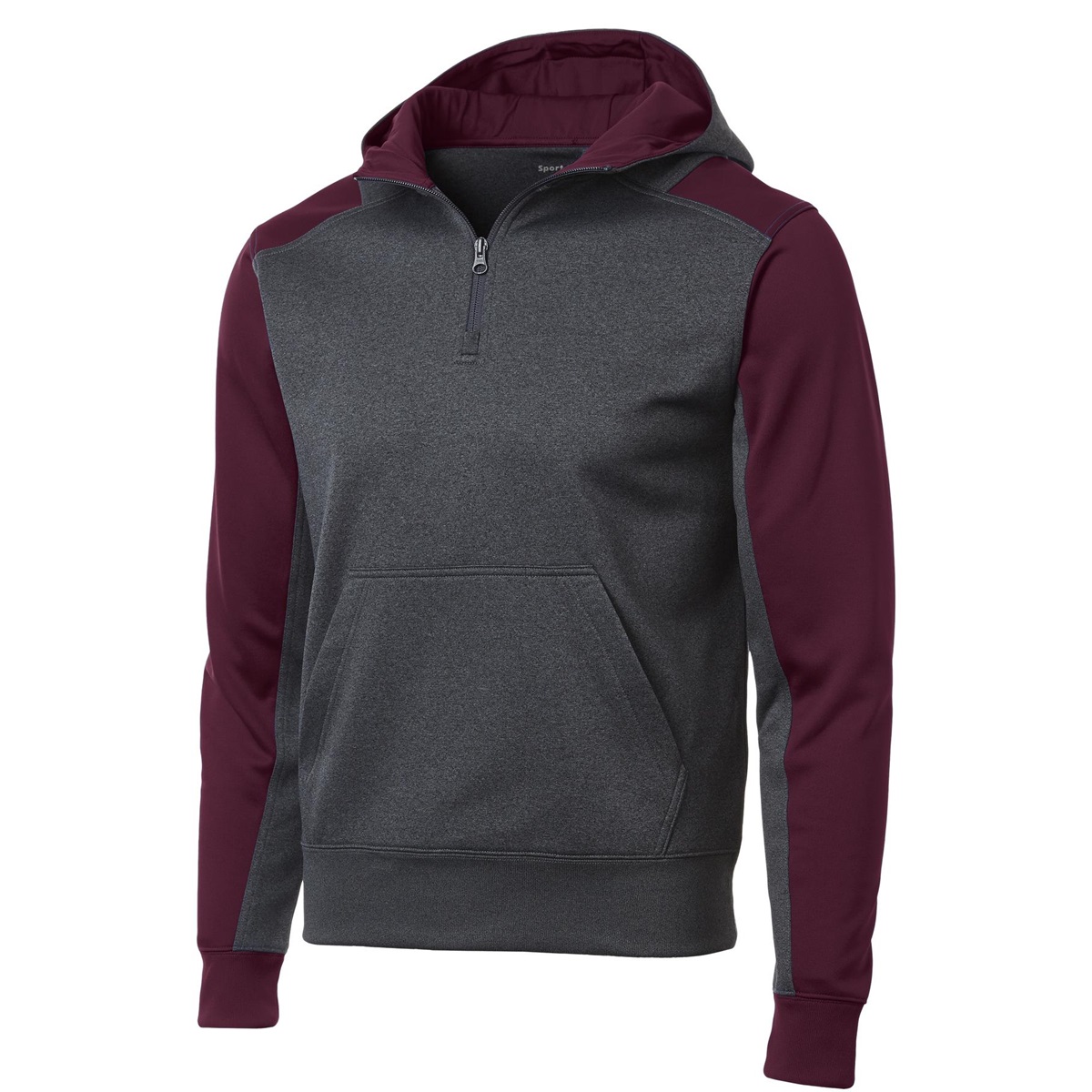 Sport-Tek ST249 Colorblock Tech Fleece 1/4-Zip Hooded Sweatshirt ...