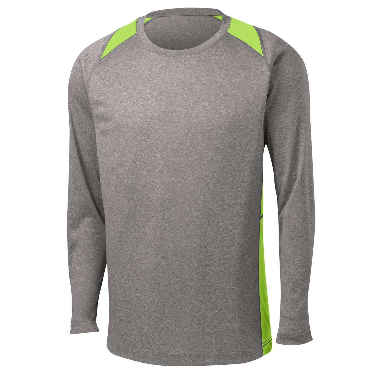 Sport-Tek ST361LS Long Sleeve Heather Colorblock Contender Tee ...